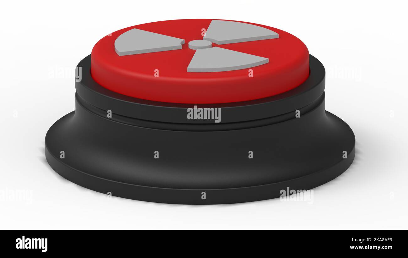red button nuclear isolated illustration 3d render Stock Photo - Alamy