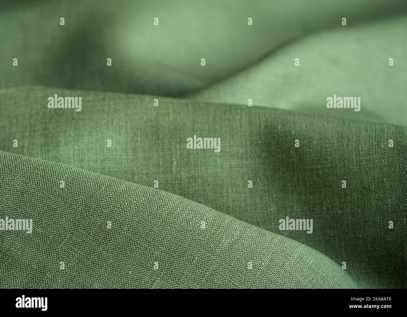 Wrinkled linen cloth folded napkins. Natural linen fabric texture ...