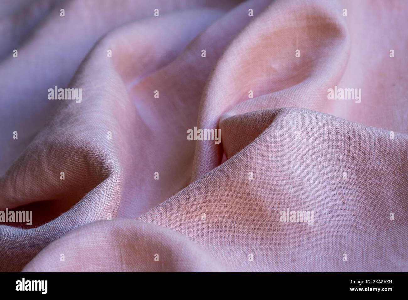 Wrinkled linen cloth folded napkins. Linen fabric texture. Concept of ...