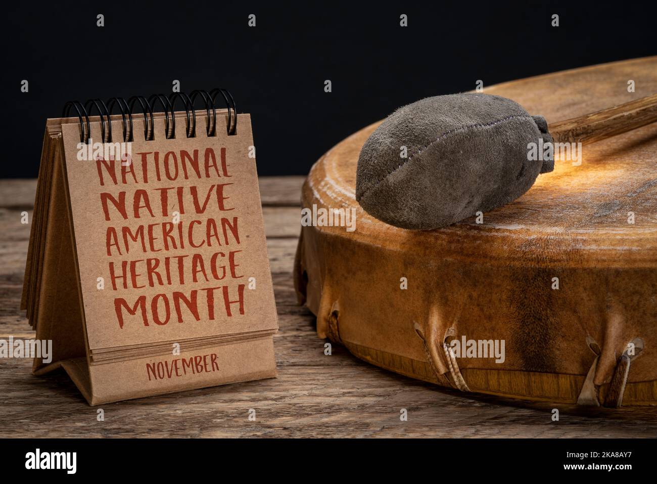 November - National Native American Heritage Month, handwriting in a ...
