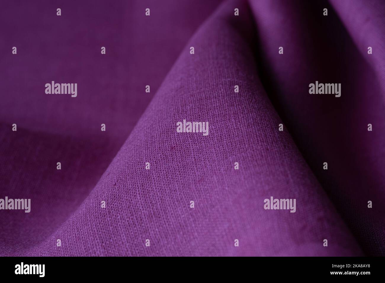 Wrinkled linen cloth folded napkins. Natural linen fabric texture ...