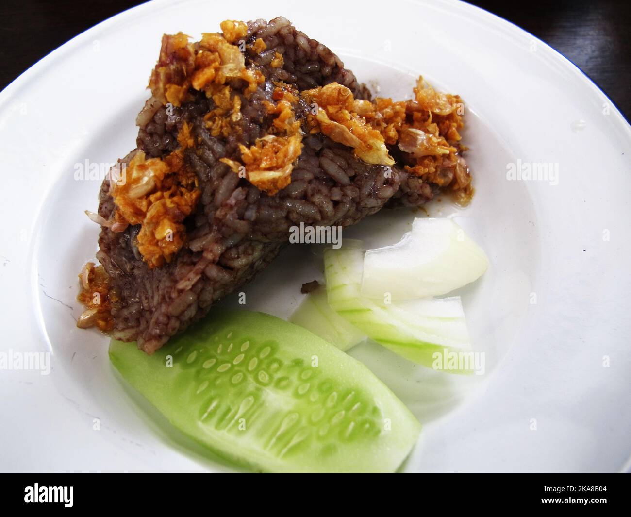 Lanna traditional northern thai food Steamed glutinous rice mixed with ...