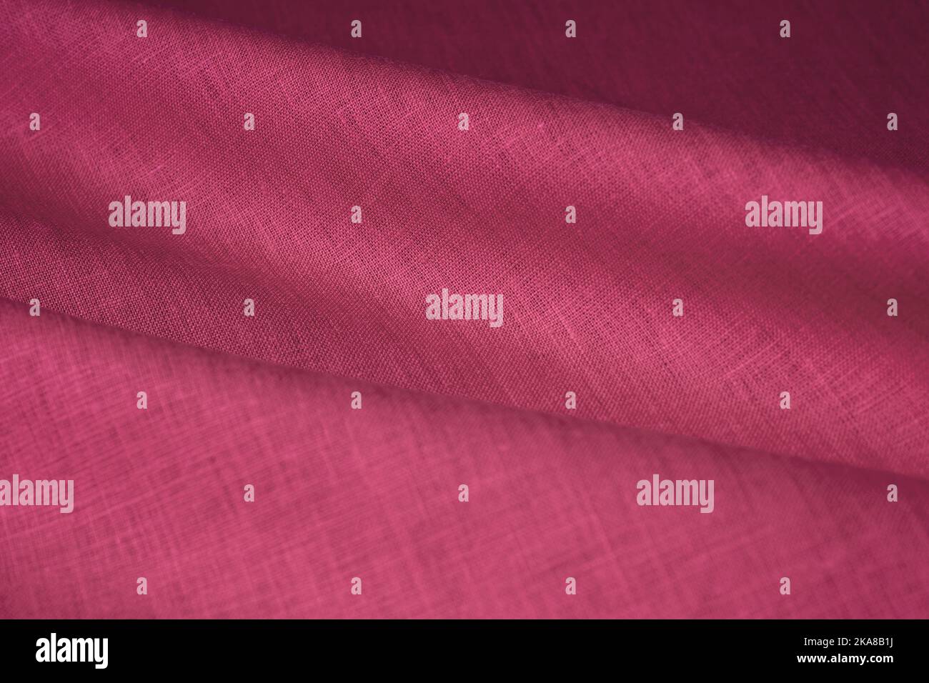 Wrinkled linen cloth folded napkins. Natural linen fabric texture ...