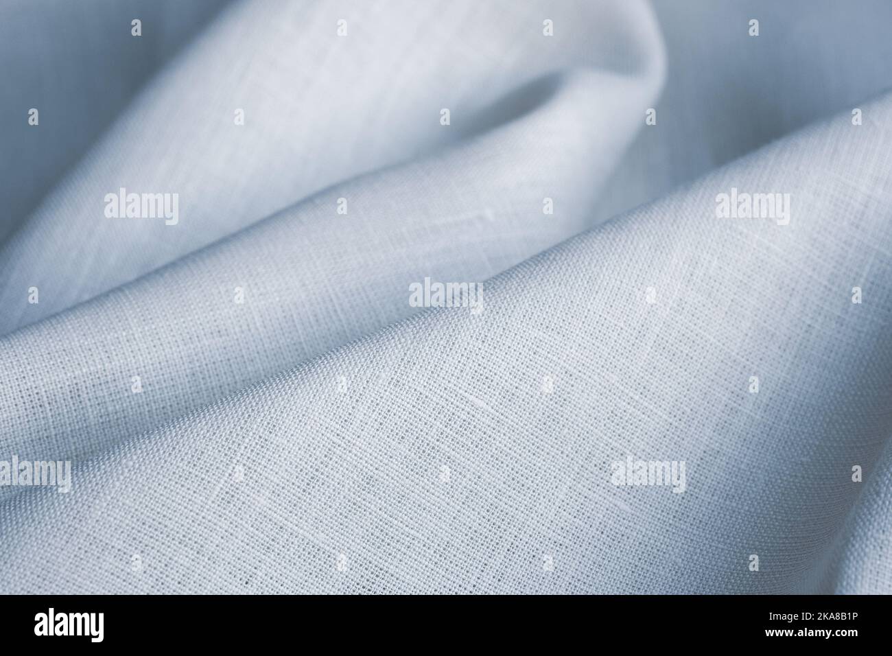 Wrinkled linen cloth folded napkins. Natural linen fabric texture ...