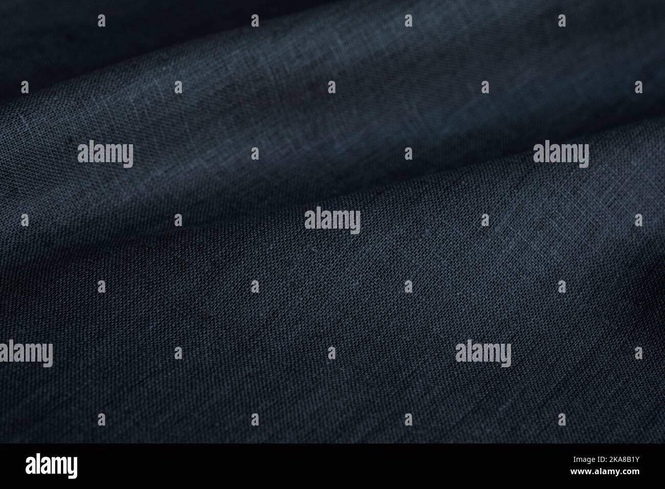 Wrinkled linen cloth folded napkins. Natural linen fabric texture ...