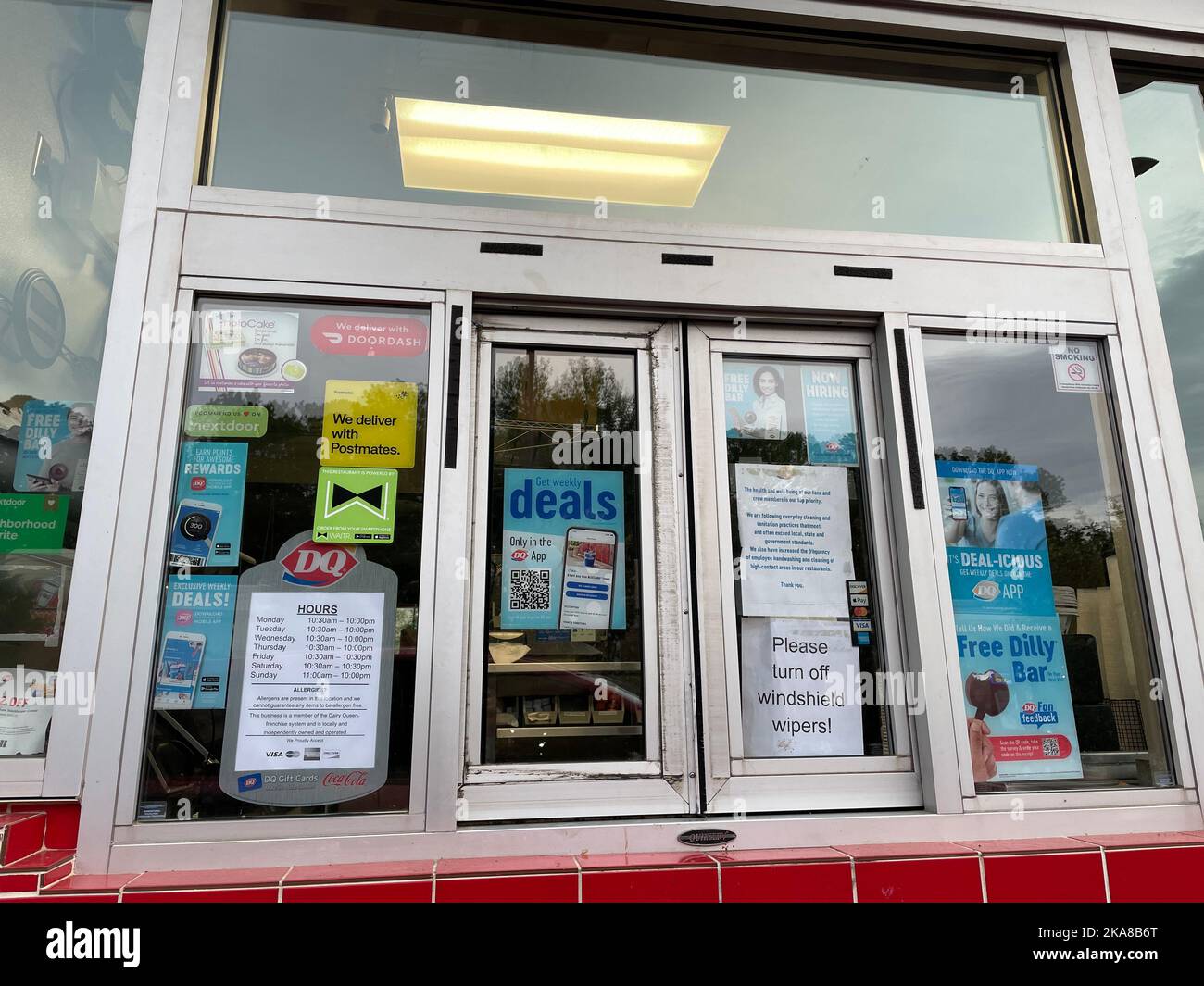 Augusta, Ga USA - 12 14 21: Dairy Queen exterior drive thru payment ...