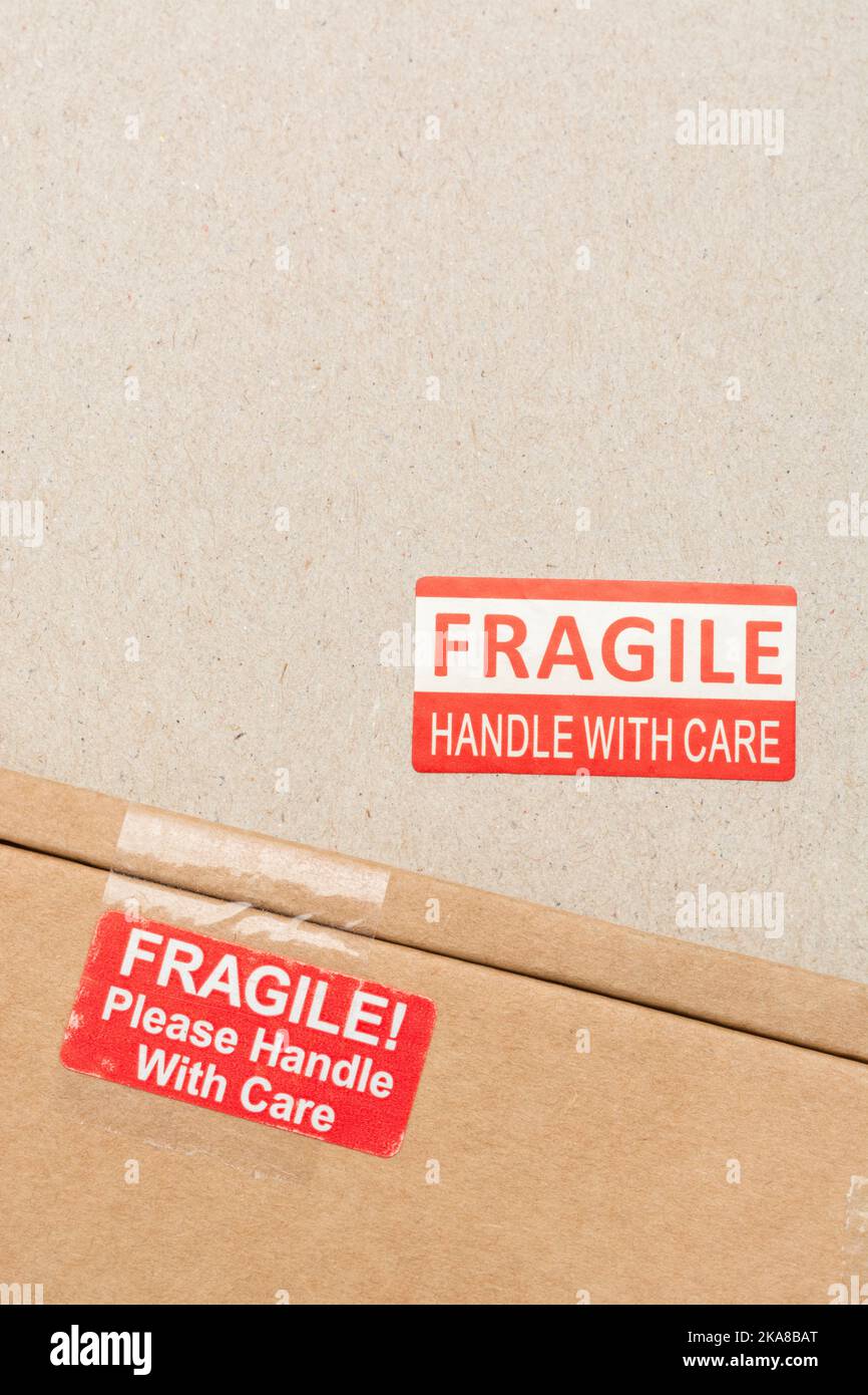 Handle with care adhesive label hi-res stock photography and images - Alamy