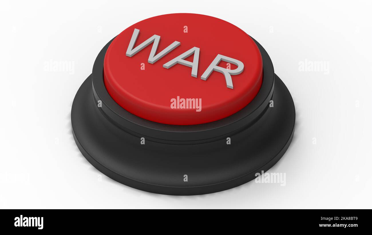 red war button isolated illustration 3d render Stock Photo - Alamy