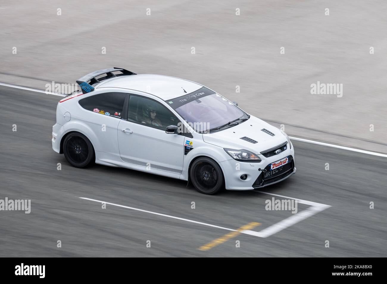 Ford Focus RS 2 racing around the race track Stock Photo - Alamy