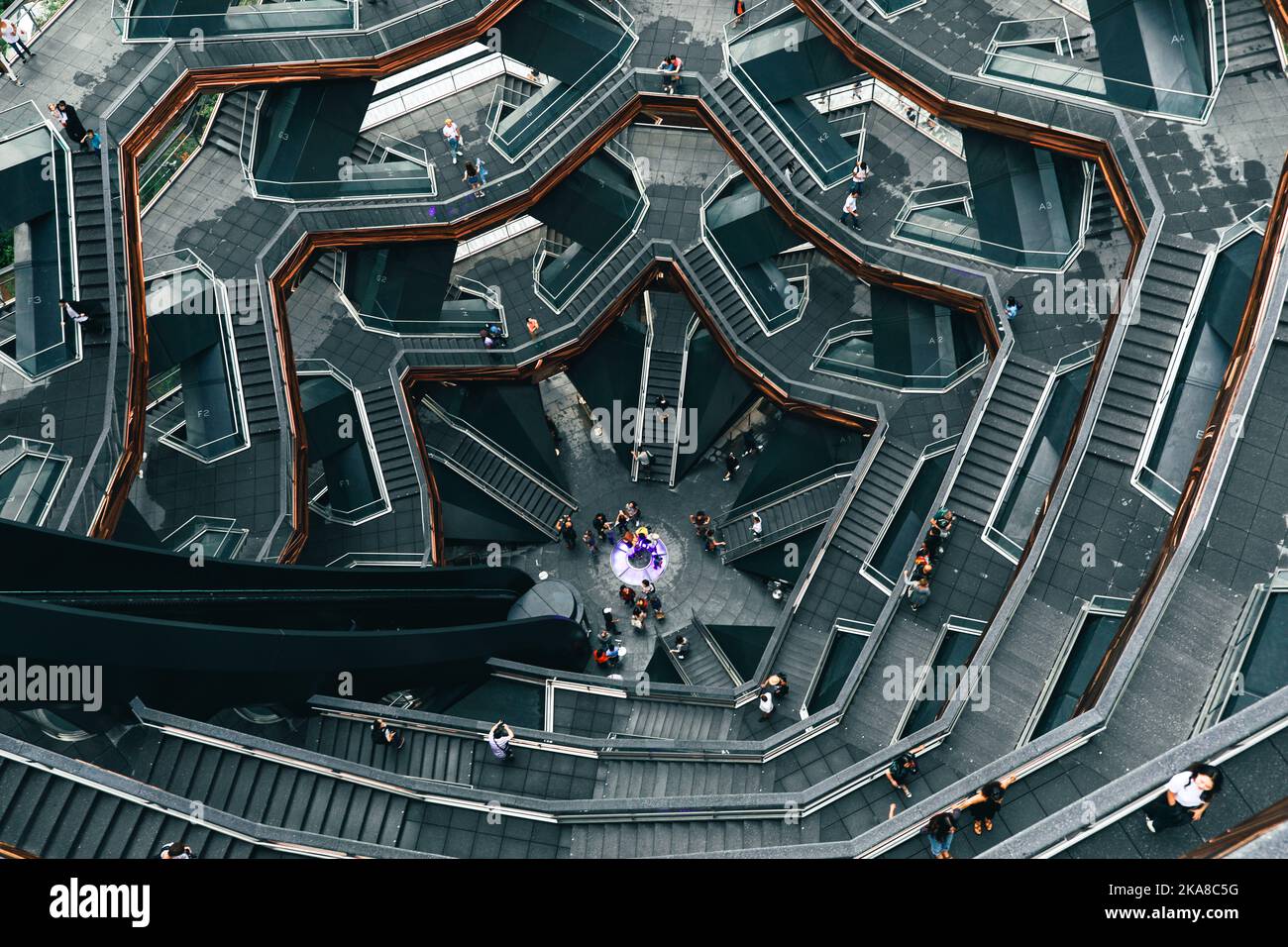 The Hive at Hudson Yards crowded with visitors in New York, the USA ...