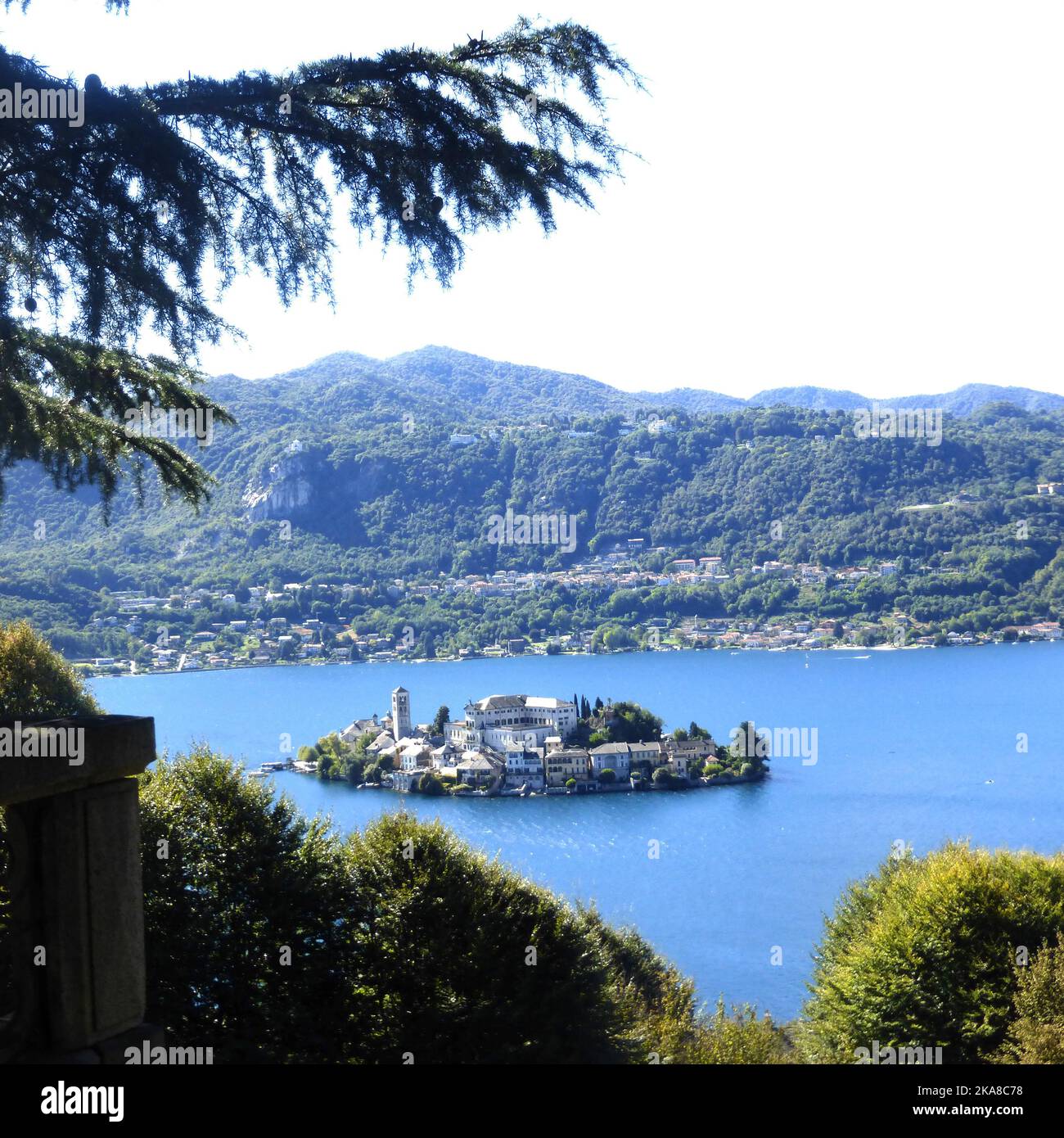 Isola San Giulio (island of St Giulio or St Julius island) on Lake Orta ...