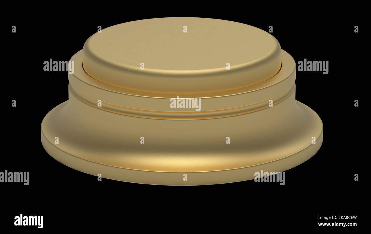 golden button isolated illustration gold 3d render Stock Photo - Alamy