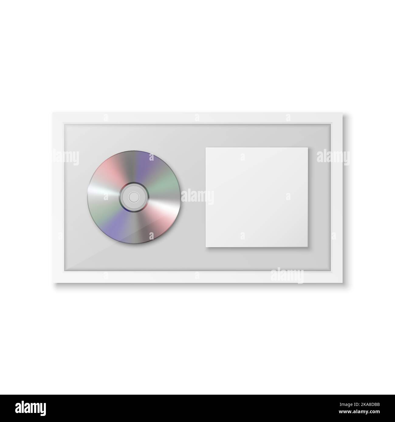 Realistic Vector 3d CD, Label with White CD Cover Frame Isolated on ...