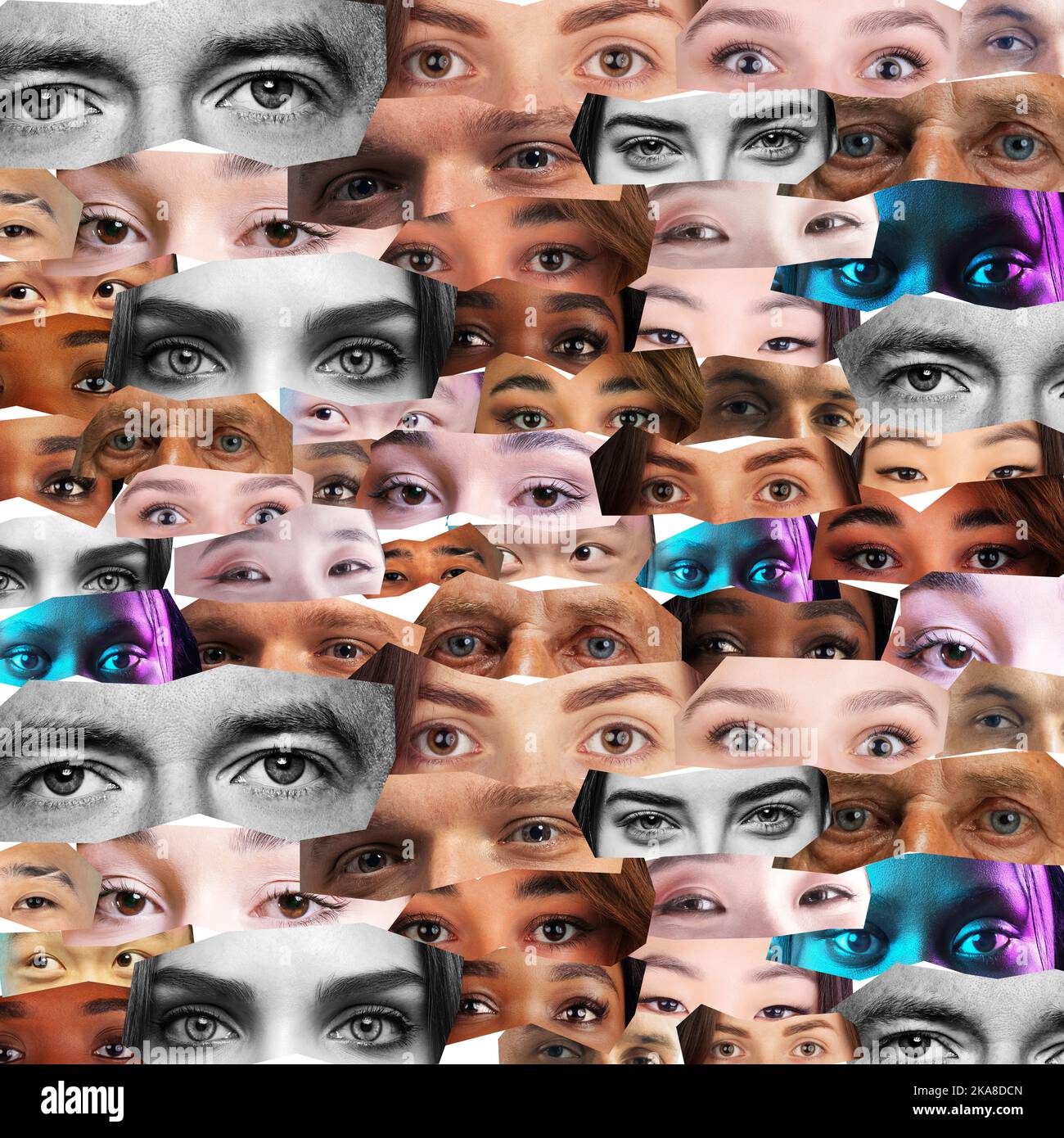 Contemporary artwork. Modern design. Collage made from different people ...