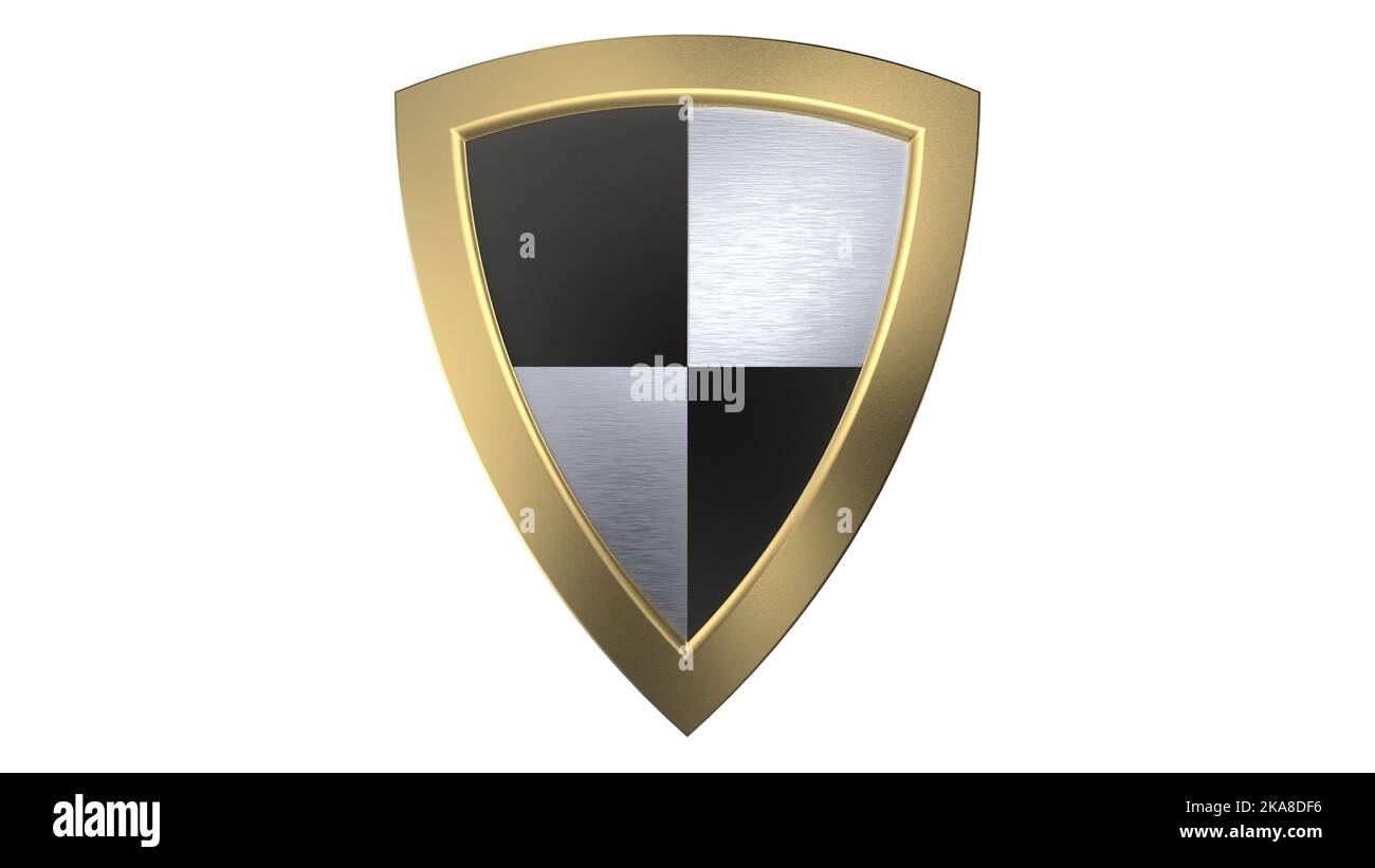 shield gold medieval 3d render illustration Stock Photo - Alamy
