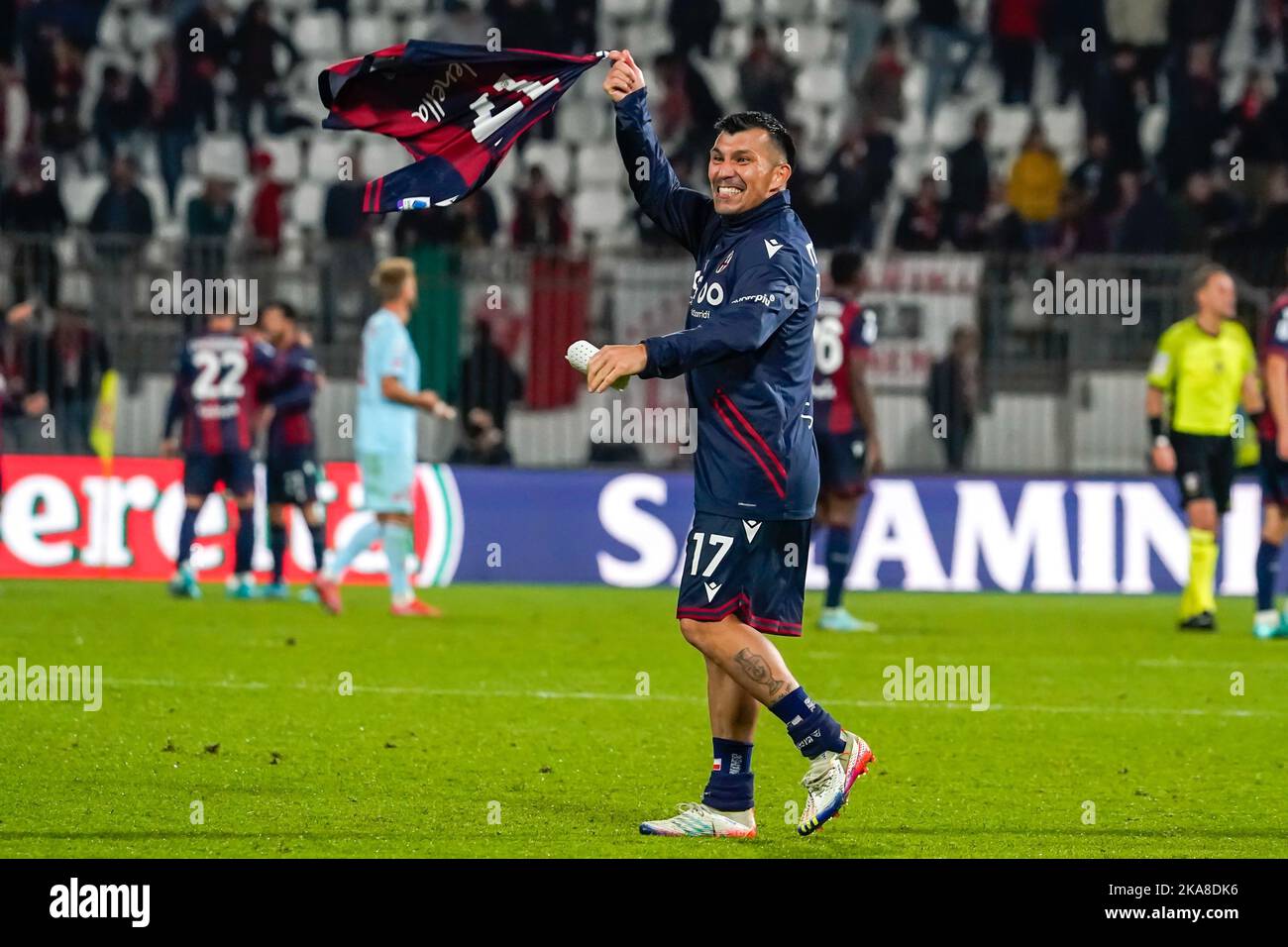 Monza, Italy. 31st Oct, 2022. Gary Medel (Bologna FC) celebrates the ...