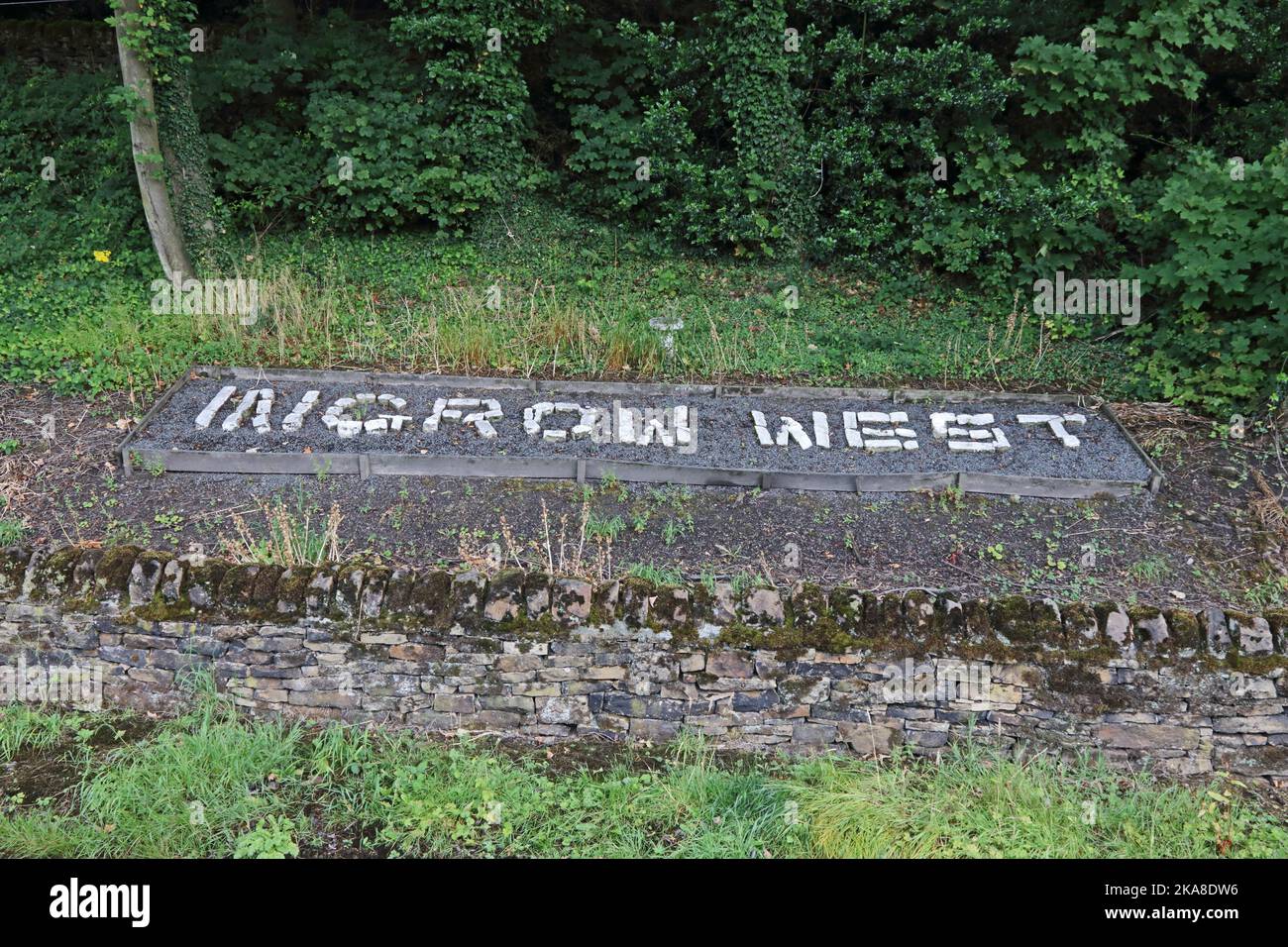 Ingrow West station sign on Keighley & Worth Valley Railway Stock Photo ...