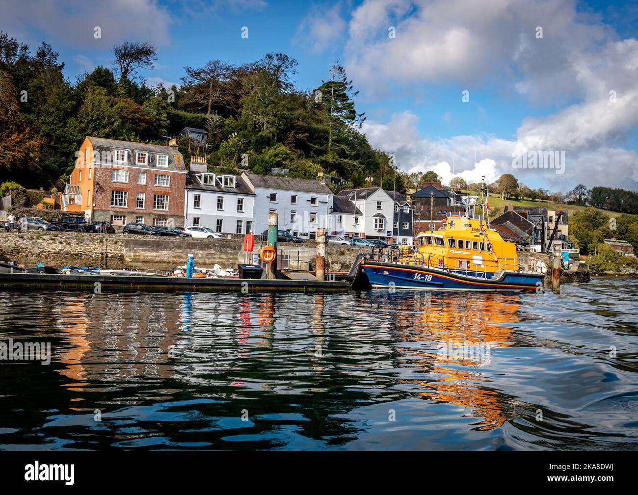 The seaside town of Fowey from the estuary Stock Photo - Alamy