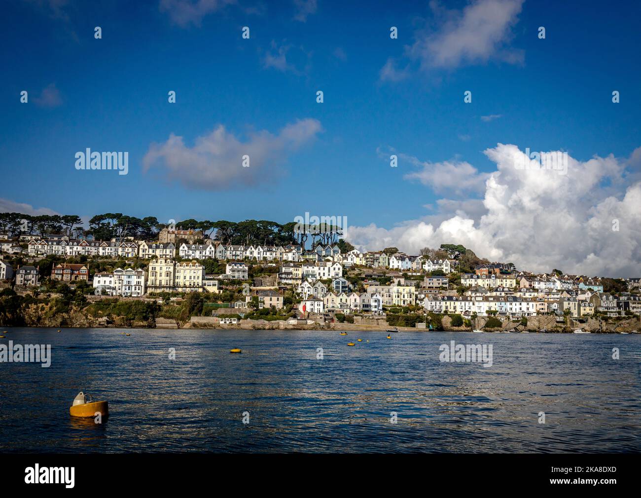 The seaside town of Fowey from the estuary Stock Photo - Alamy