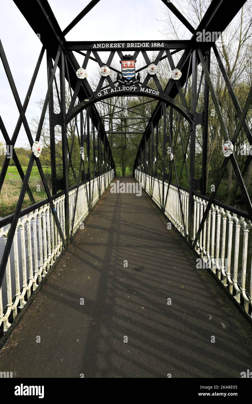 The Andresey bridge over the river Trent, Burton Upon Trent town ...