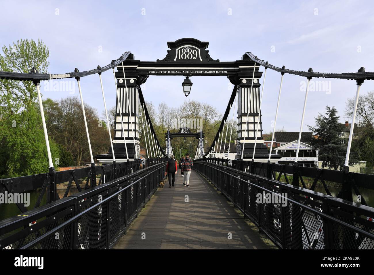 The Ferry bridge over the river Trent, Burton Upon Trent town ...
