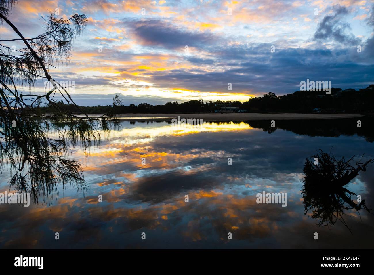 Nambucca Heads Sunset with a beautiful reflection Stock Photo - Alamy