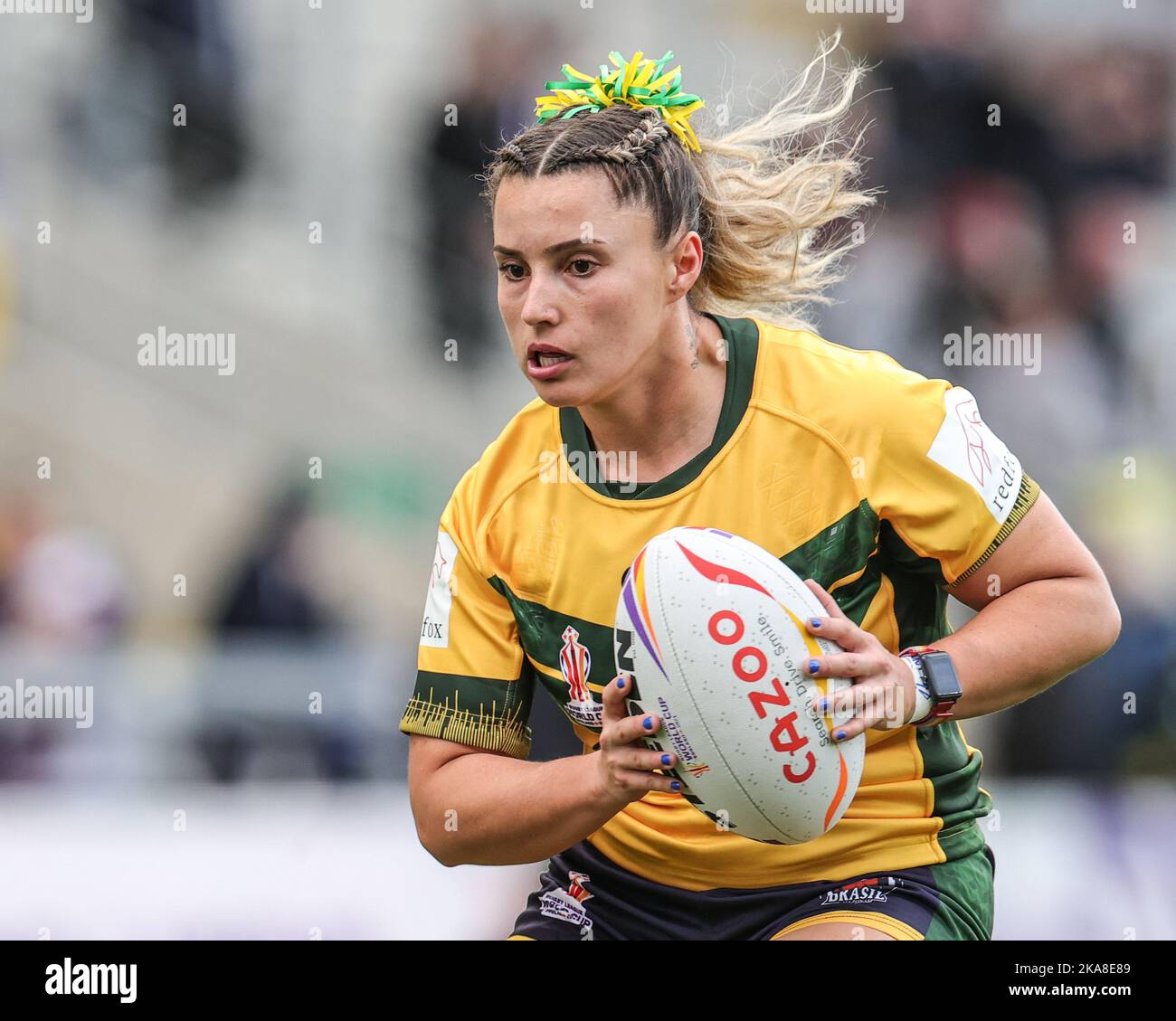 Maria Graf of Brazil during the Women's Rugby League World Cup 2021 ...