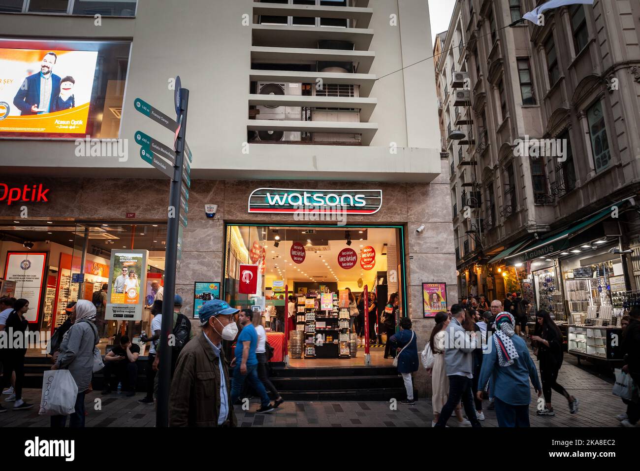 Picture of a sign with the logo of Watsons on one of their stores in ...