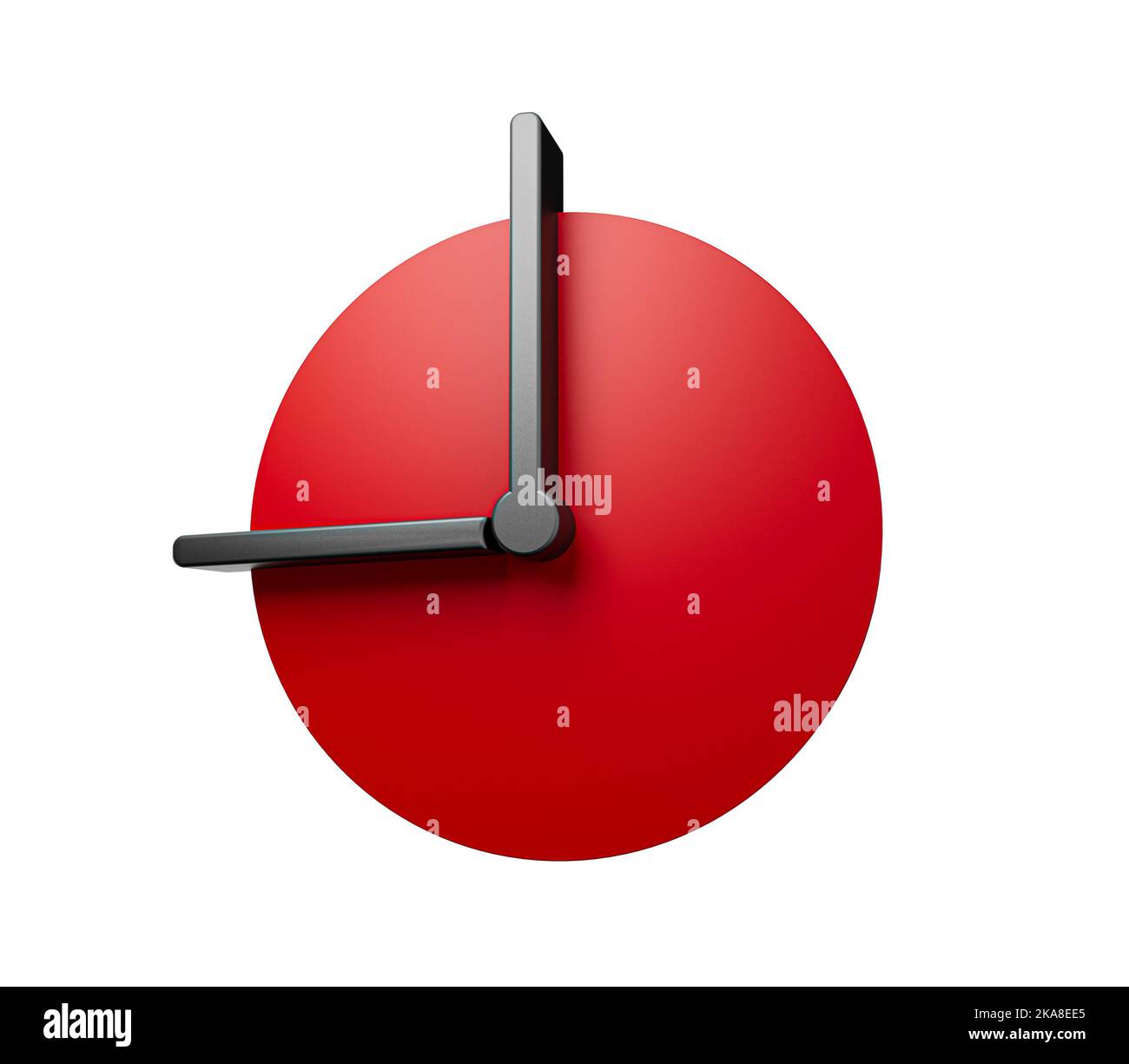 An illustration of a round red clock isolated on white background Stock ...