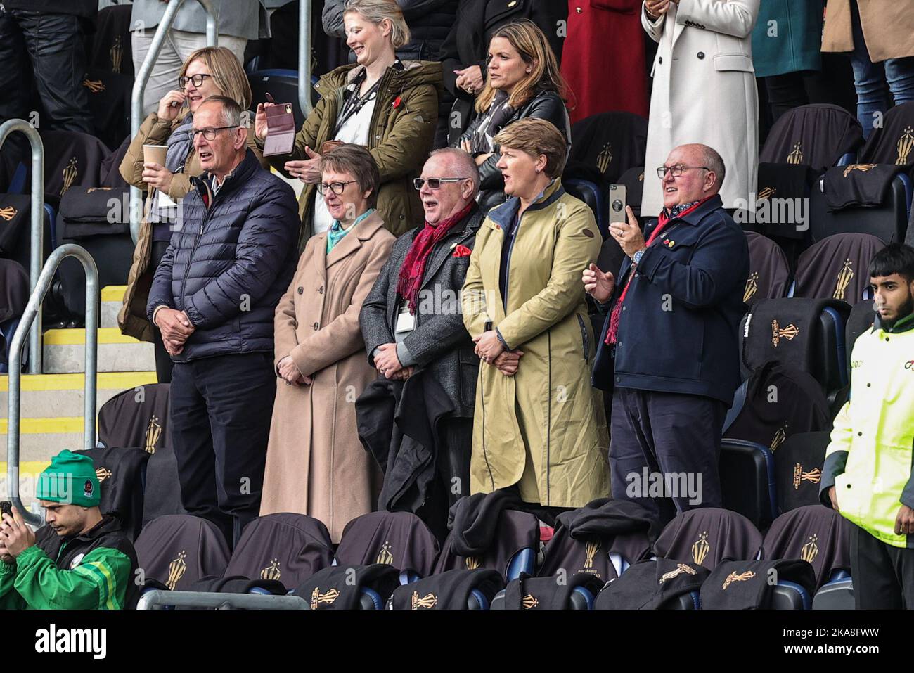 Clare Balding CBE sings the National Anthem “God Save The King” during ...