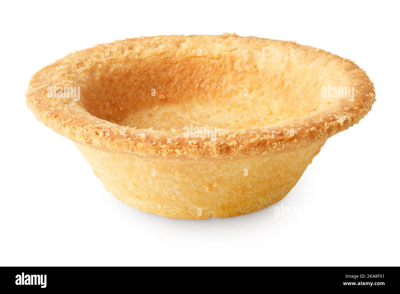 Single empty tartlet, tart shell, isolated on white background Stock ...