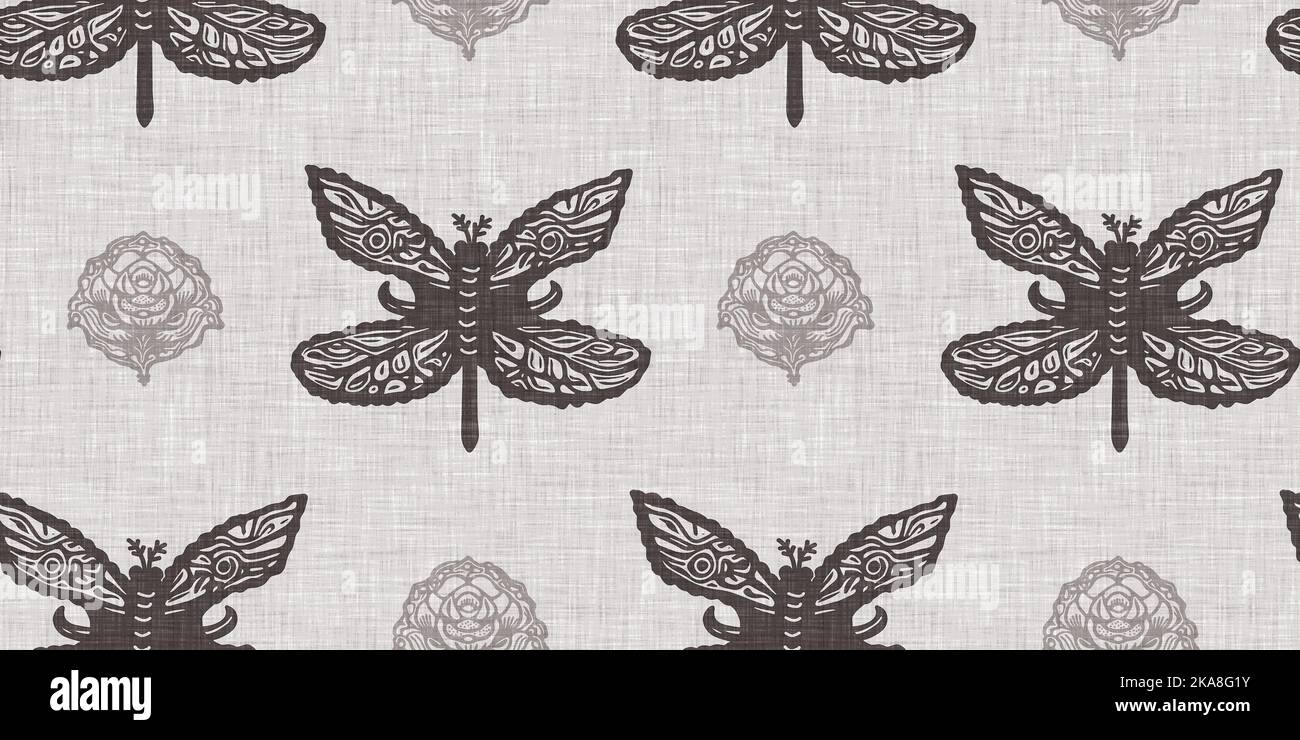 Farmhouse gray butterfly seamless border. Rustic French wildlife for ...