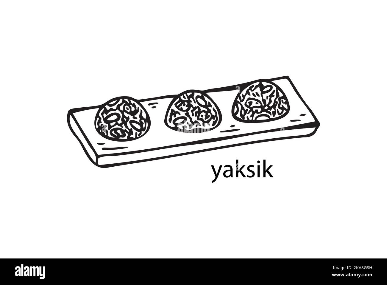 Vector illustration of a South Korean dish - yaksik. Dishes for ...