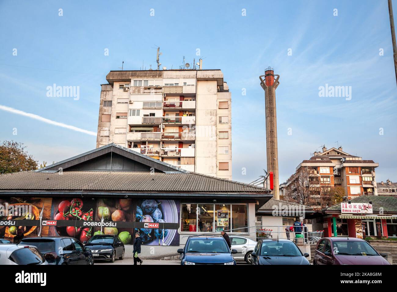 Picture of a maxi supermarket in Obrenovac, in the Belgrade suburb, in ...