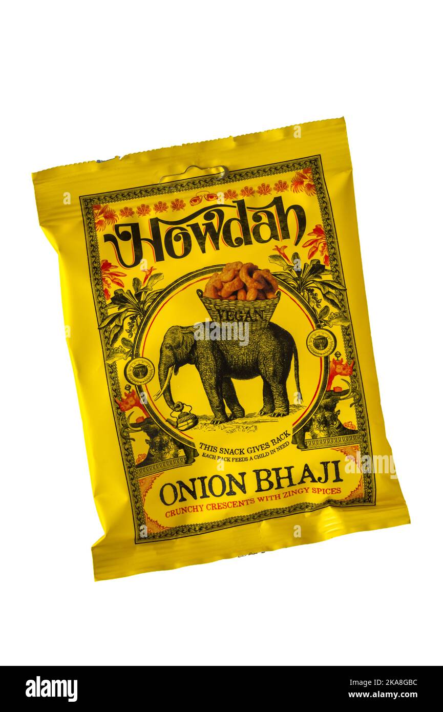 A packet of Howdah onion bhaji snacks Stock Photo - Alamy