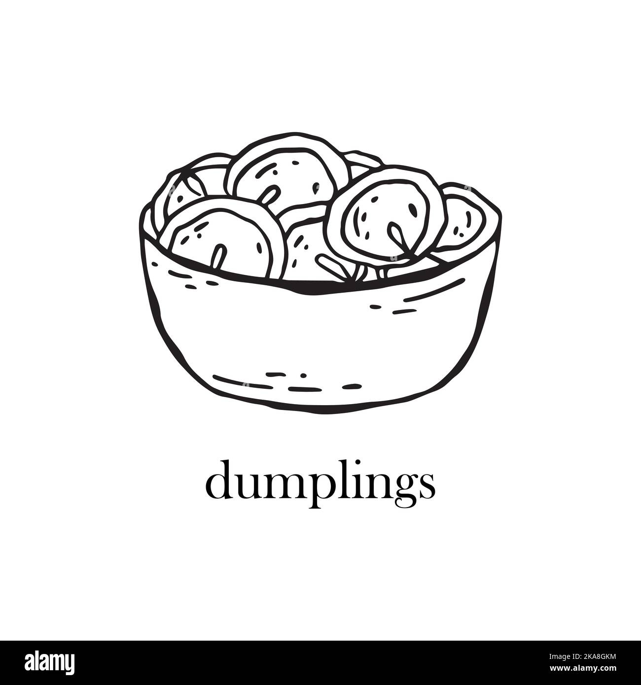 Vector illustration of a Russian dish - dumplings. Dishes for Christmas ...