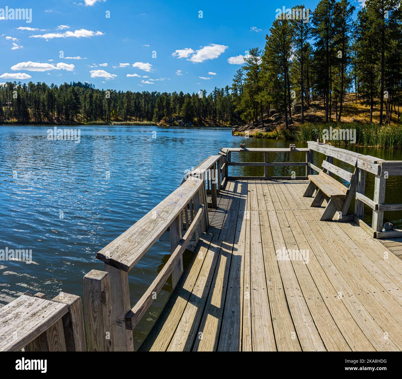 Fishing Pier on Stockade Lake, Custer State Park, South Dakota, USA ...