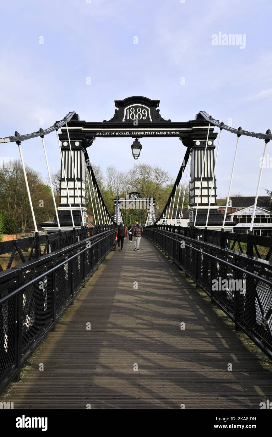The Ferry bridge over the river Trent, Burton Upon Trent town ...
