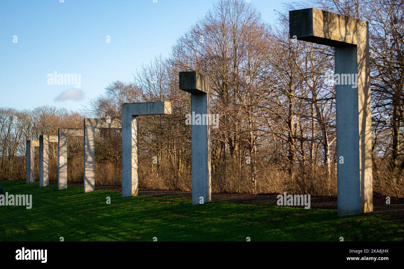 The garden of the Ollerup highschool Stock Photo - Alamy