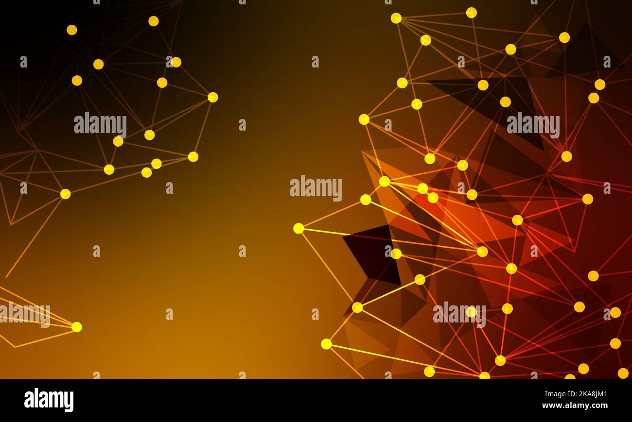 An illustration of a red abstract digital background with connection ...