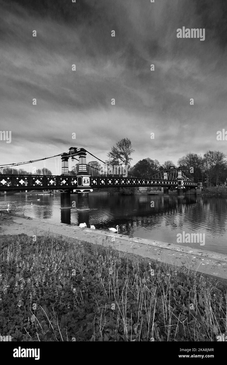 The Ferry bridge over the river Trent, Burton Upon Trent town ...