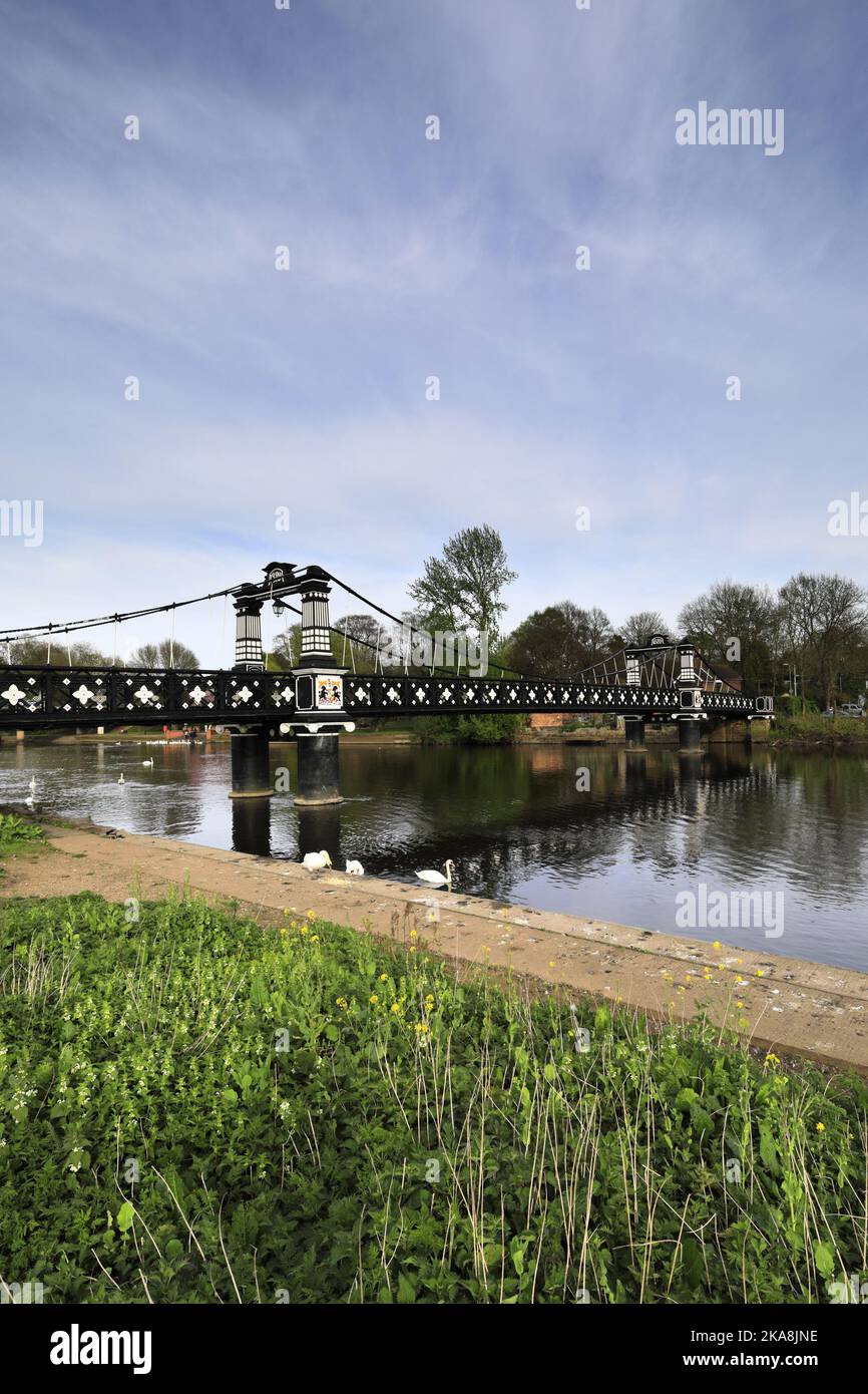 The Ferry bridge over the river Trent, Burton Upon Trent town ...