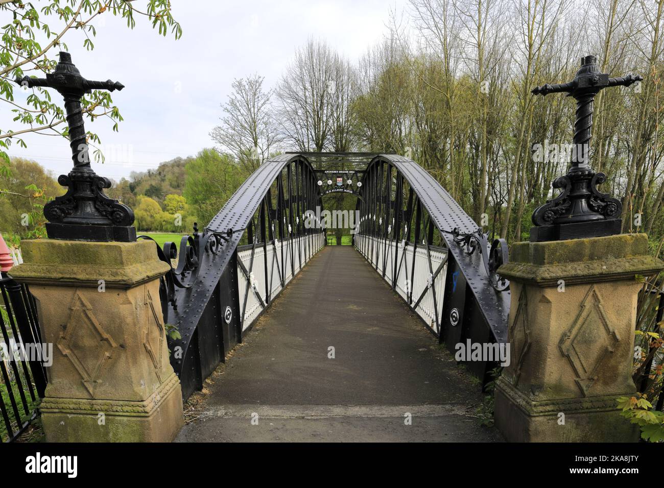 The Andresey bridge over the river Trent, Burton Upon Trent town ...