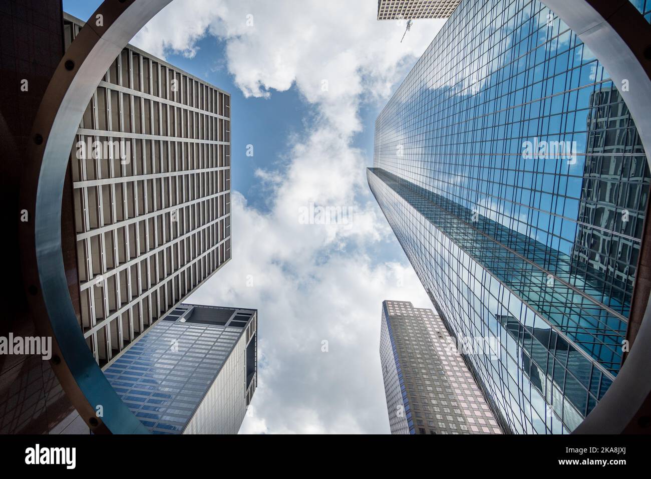 A scenic view of beautiful skyscrapers in Downtown Houston, Texas in ...