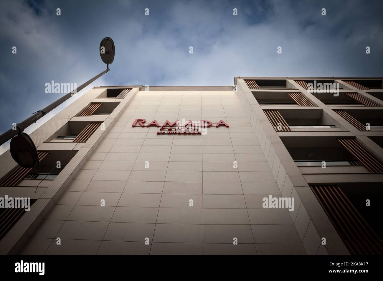 Picture of a sign with the logo of Ramada taken on their main hotel for ...