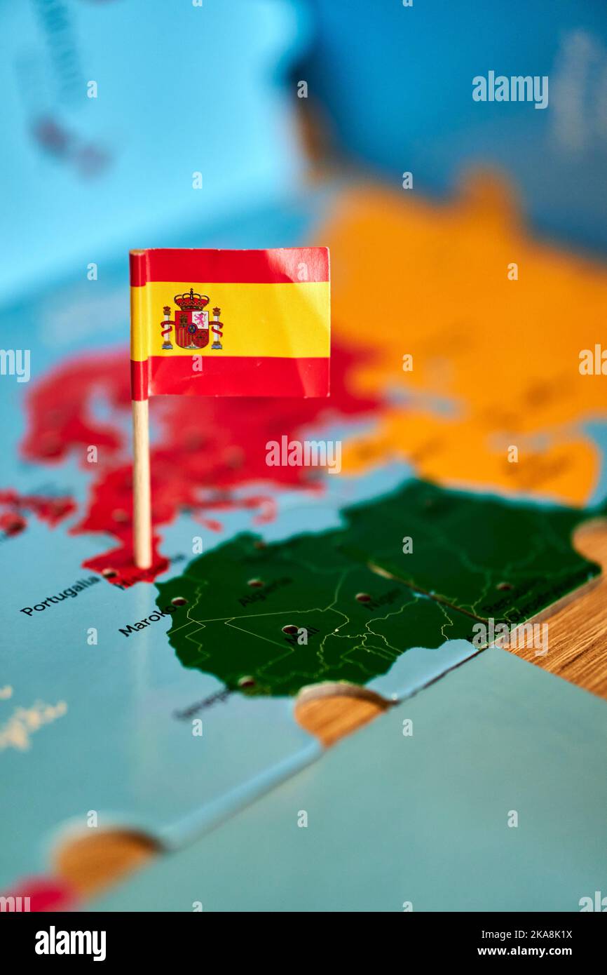 Spain flag map country shape hi-res stock photography and images - Alamy