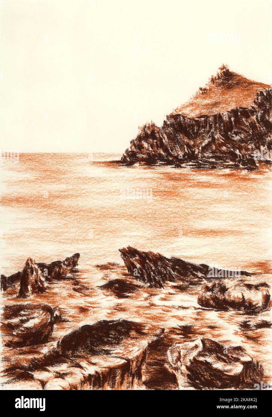 Water rocks drawing hi-res stock photography and images - Alamy