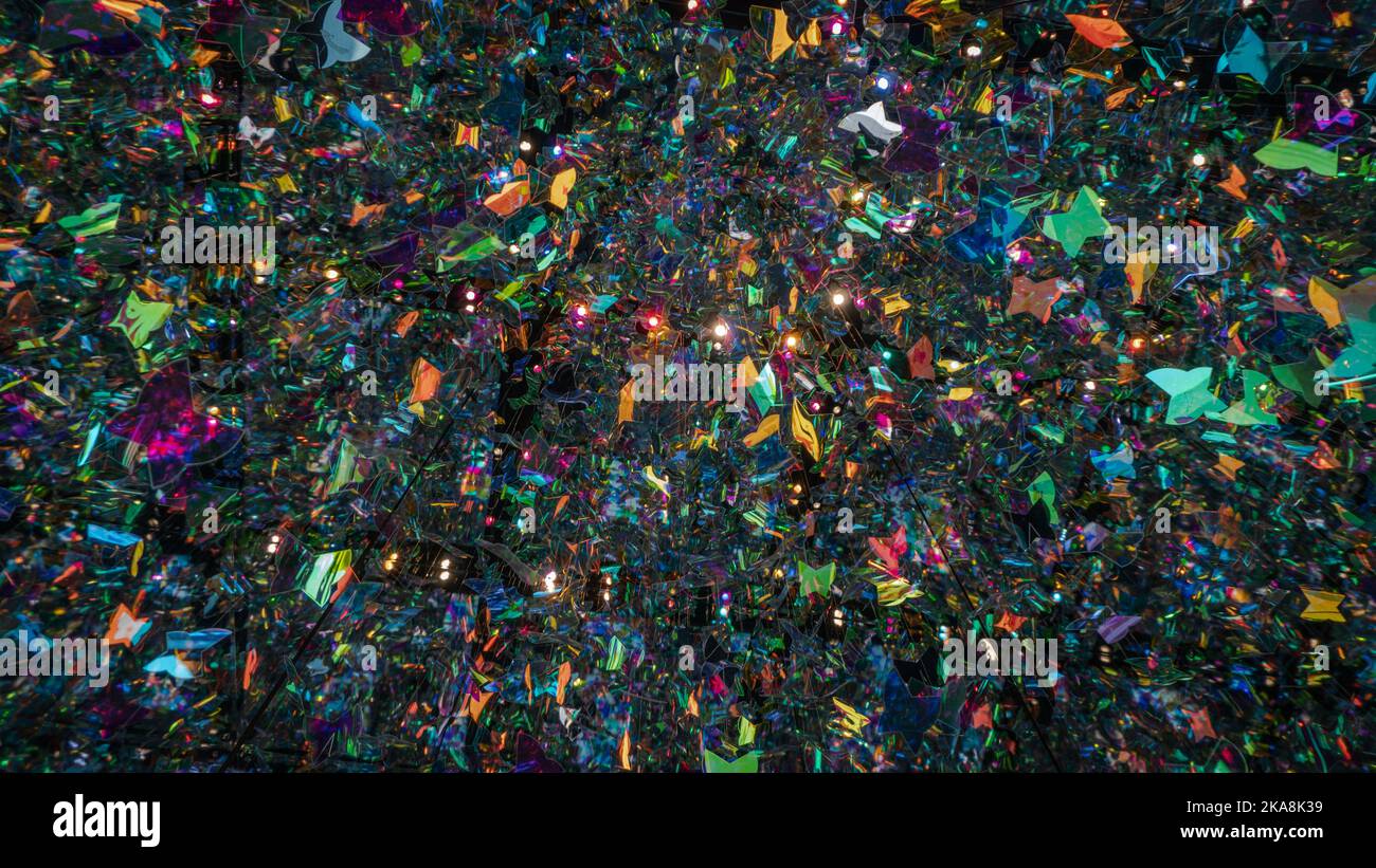 A beautiful abstract art installation of colorful kaleidoscopic ...