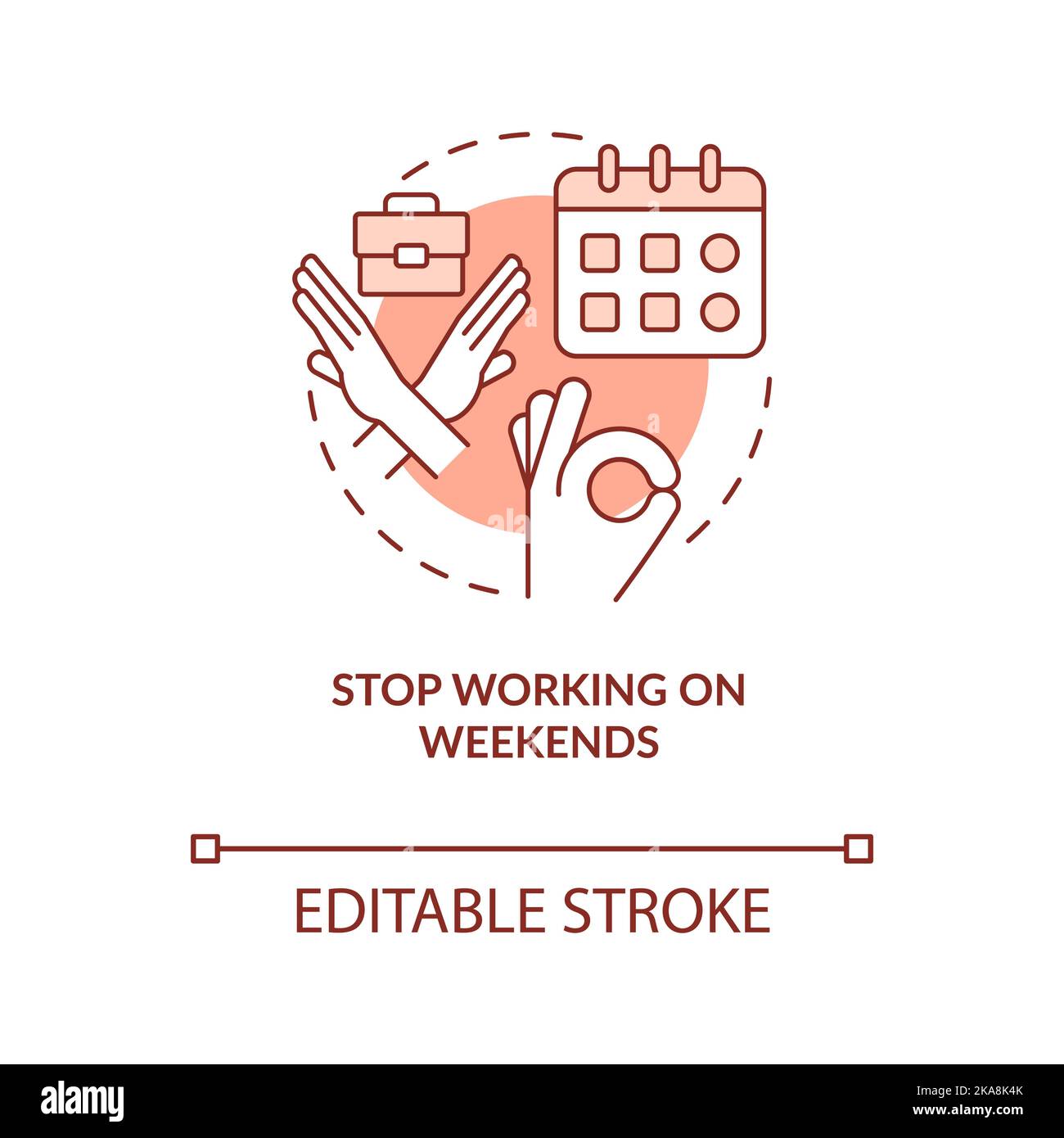 Stop work on weekends terracotta concept icon Stock Vector Image & Art ...