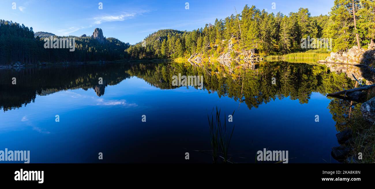 Black Elk Peak Reflecting on Horsethief Lake, Custer State Park, South ...